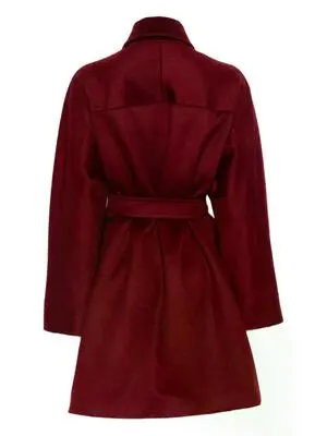 Max Mara Filato Belted Coat - Red
