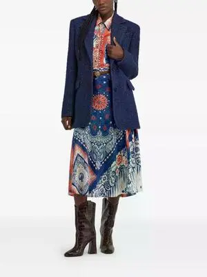 Roberto Cavalli Textured Single-breasted Blazer - Blue