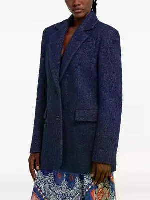 Roberto Cavalli Textured Single-breasted Blazer - Blue