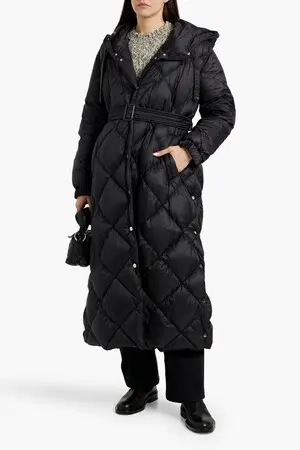 Max Mara Trepa Quilted Shell Hooded Coat