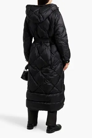 Max Mara Trepa Quilted Shell Hooded Coat