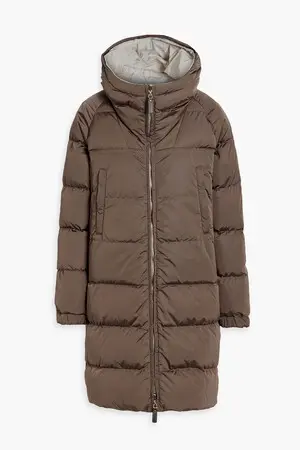 Max Mara Quilted Shell Hooded Coat - Taupe