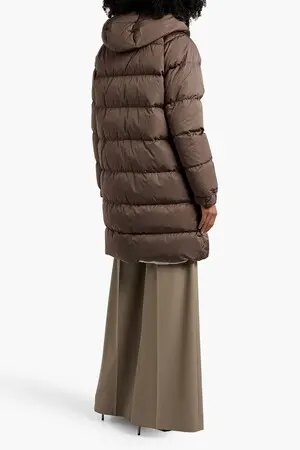 Max Mara Quilted Shell Hooded Coat - Taupe