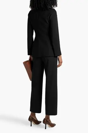 Max Mara Verbano Wool-blend Crepe Straight-leg Pants - Black