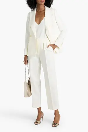 Max Mara Verbano Wool-blend Crepe Straight-leg Pants - Ivory