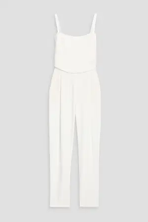 Max Mara Crepe Jumpsuit With Lace-up Back - White