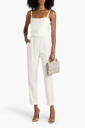 Max Mara Crepe Jumpsuit With Lace-up Back
