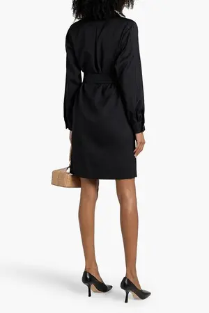 Max Mara Kim Wool-twill Mini Shirt Dress - Black