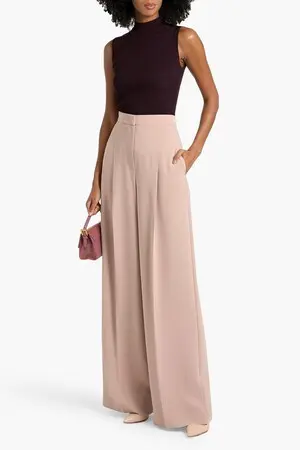 Max Mara Lino Crepe Wide-leg Pants - Blush
