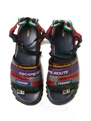 Kolor Patchwork-panelled Platform Sandals