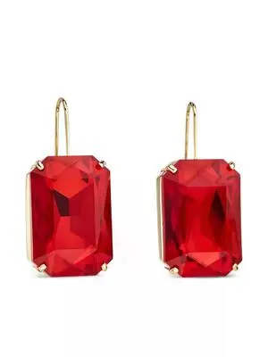 KENNETH JAY LANE Octagon Stone Fishhook Earrings - Red