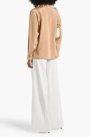 Max Mara Senna Wool-twill Wide-leg Pants - Ivory