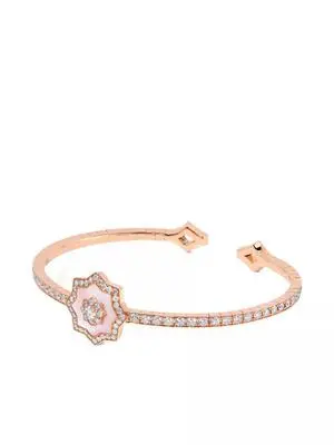 DAVID MORRIS 18k Rose Gold Astra Diamond And Mother-of-pearl Bangle - Pink