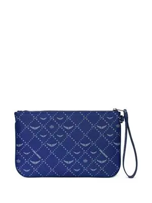 Zadig&Voltaire Monogrammed Clutch With Wrist Strap - Blue