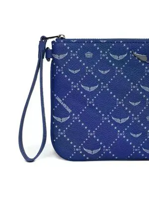 Zadig&Voltaire Monogrammed Clutch With Wrist Strap - Blue