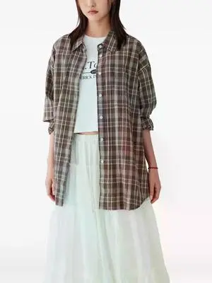 STUDIO TOMBOY Single-pocket Checked Shirt