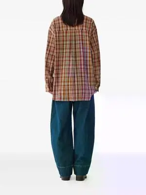 STUDIO TOMBOY Checked Button-up Shirt - Orange