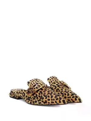 Roberto Cavalli Leopard-print Pointed-toe Flat Pumps