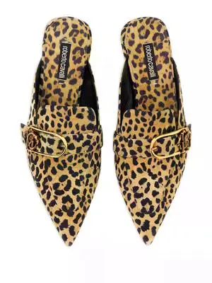 Roberto Cavalli Leopard-print Pointed-toe Flat Pumps