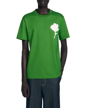 Sandro Layered Flower Tee - Lime