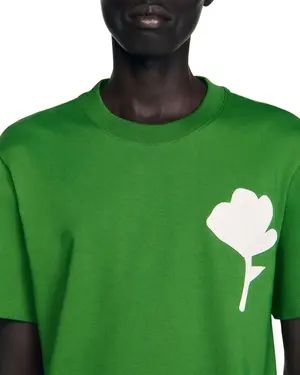 Sandro Layered Flower Tee - Lime
