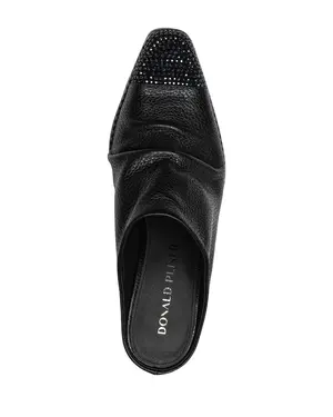 DONALD PLINER Westan Suede Mules - Black Leather