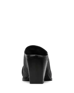 DONALD PLINER Westan Suede Mules - Black Leather