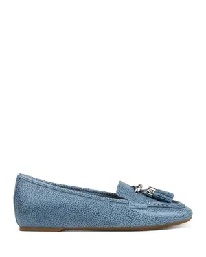DONALD PLINER Loriel Leather Flats - Blue