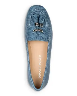 DONALD PLINER Loriel Leather Flats - Blue