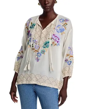 Johnny Was Margot Embroidered Top