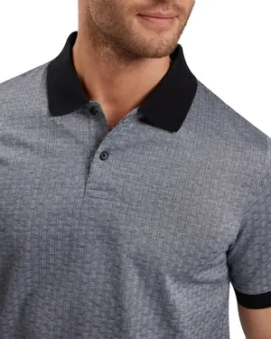 Ted Baker London Auguso Short Sleeve Regular Tonal Jacquard Polo