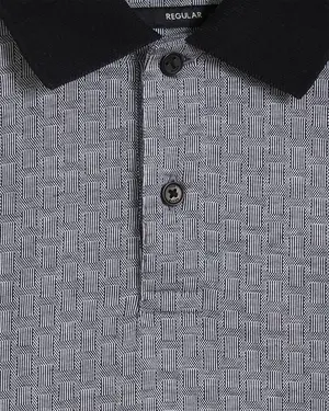 Ted Baker London Auguso Short Sleeve Regular Tonal Jacquard Polo