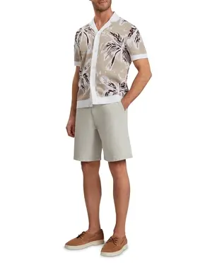 Ted Baker London Kyes Short Sleeve Knitted Leaf Regular Fit Button Down Shirt