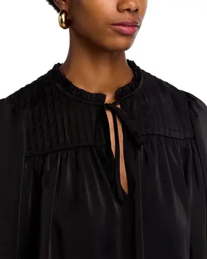 WAYF Anastasia Long Sleeve Blouse - Black