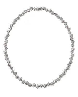 Bloomingdale'S Diamond Flower Cluster Collar Necklace 8.0 Tcw - White