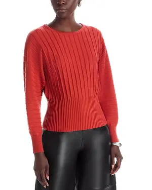 T Tahari Dolman Sleeve Ribbed Sweater - Canyon Rock