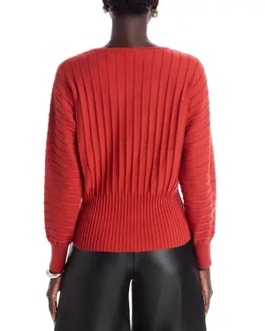 T Tahari Dolman Sleeve Ribbed Sweater - Canyon Rock