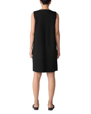 Eileen Fisher Ponte Split Neck Shift Dress