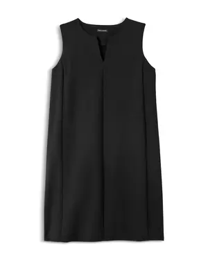Eileen Fisher Ponte Split Neck Shift Dress