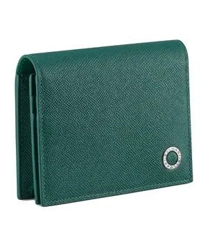 BVLGARI Leather Business Card Holder - Green
