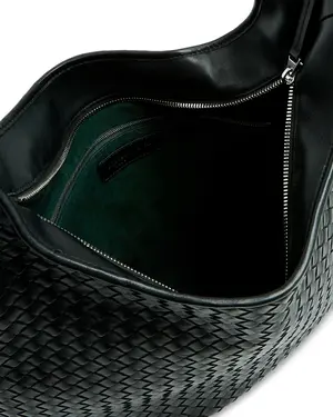 Bottega Veneta Intrecciato Leather Crossbody Bag - Nero