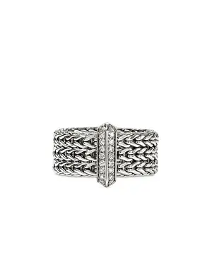 John Hardy Icon Diamond Weave Ring - Silver