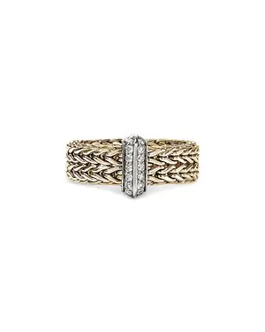 John Hardy 14k Yellow Diamond Icon Link Ring - Gold
