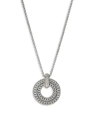 John Hardy Sterling Diamond Icon Link Pendant Necklace - Silver