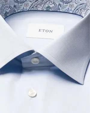 Eton Twill Long Sleeve Button Front Shirt