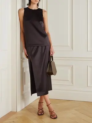Veronica De Piante Evie Silk-blend Satin Top