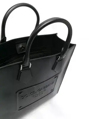 Dolce & Gabbana Logo-embossed Leather Tote Bag