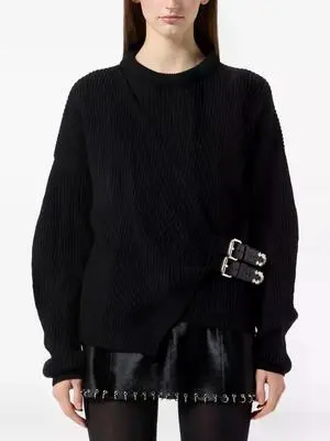 Blumarine Ribbed Buckle-fastening Sweater