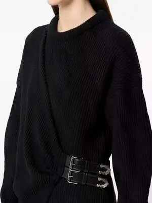 Blumarine Ribbed Buckle-fastening Sweater