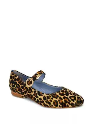 BIRD&CO Leopard-print Buckle Flats